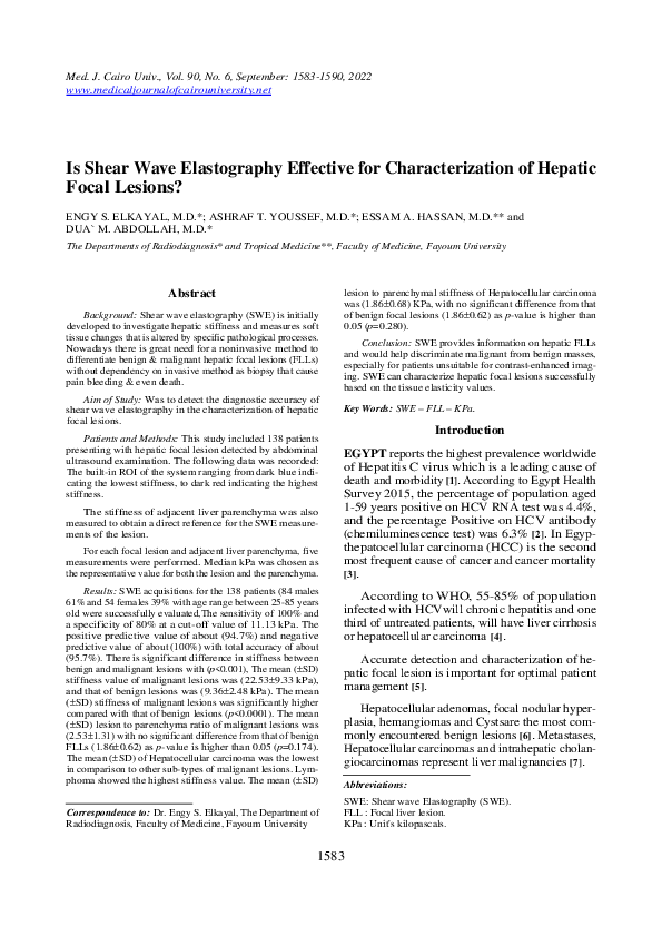 (PDF) Is Shear Wave Elastography Effective for Characterization of ...