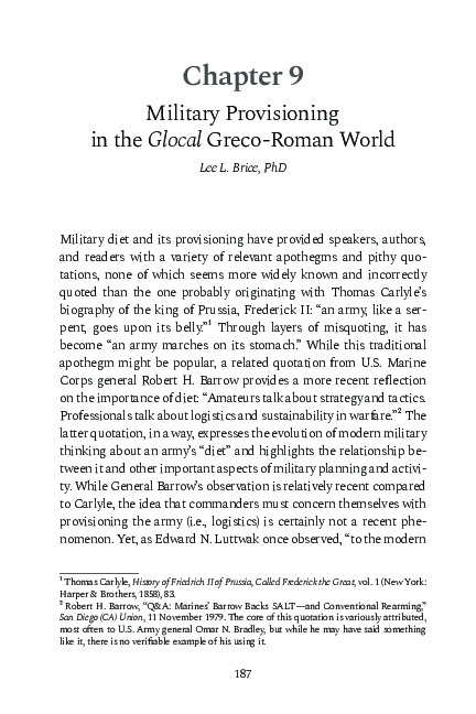 (PDF) Military Provisioning in the Glocal Greco-Roman World
