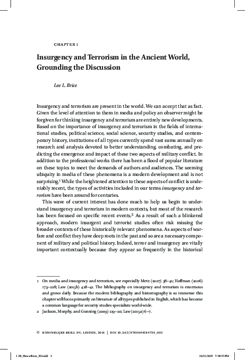 (PDF) Insurgency and Terrorism in the Ancient World, Grounding the ...