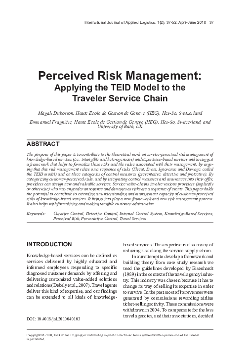 (PDF) Perceived Risk Management