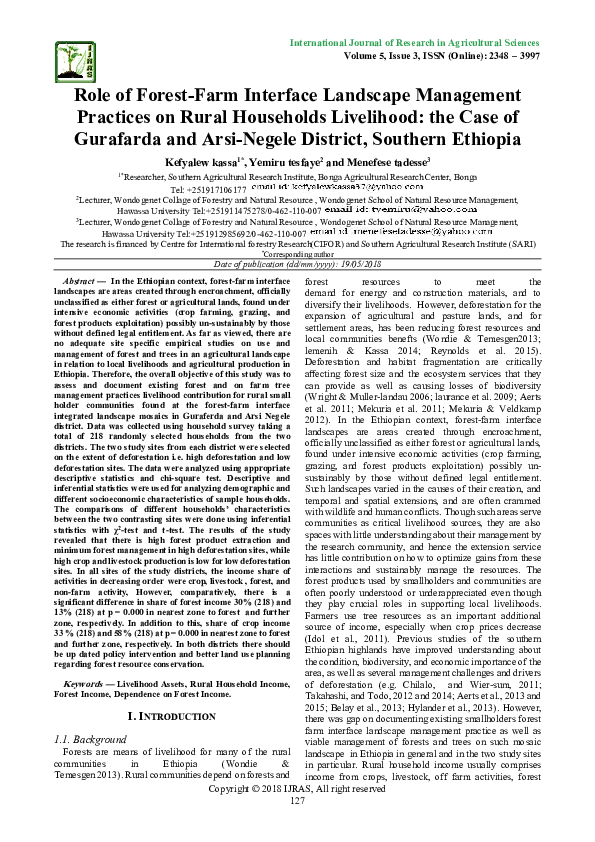 (PDF) Role of Forest-Farm Interface Landscape Management Practices on ...