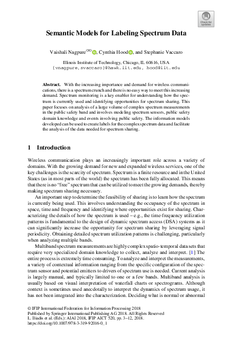 (PDF) Semantic Models for Labeling Spectrum Data