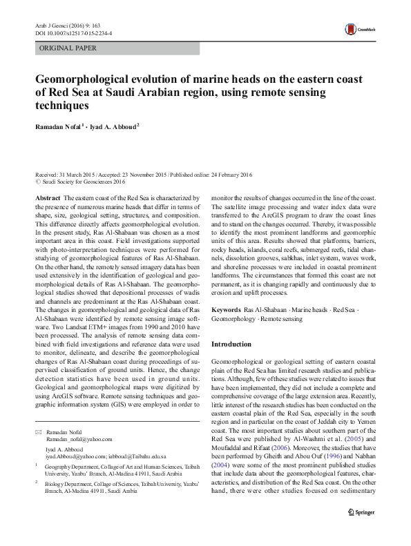 (PDF) Geomorphological evolution of marine heads on the eastern coast ...