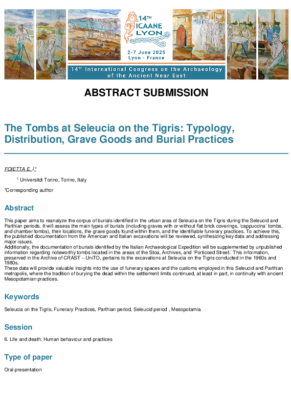 (PDF) The Tombs at Seleucia on the Tigris: Typology, Distribution ...