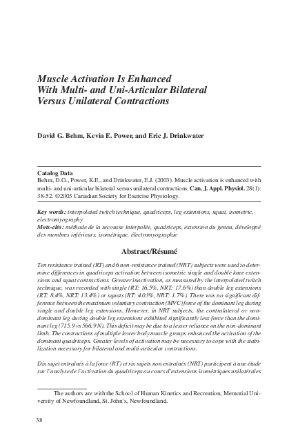 (PDF) Muscle Activation Is Enhanced With Multi- and Uni-Articular ...