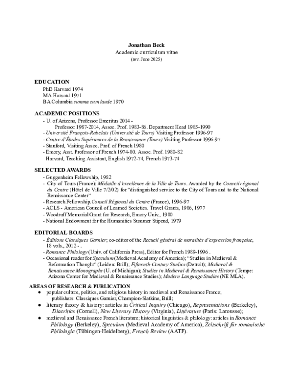 (PDF) CV Jonathan Beck June 2025