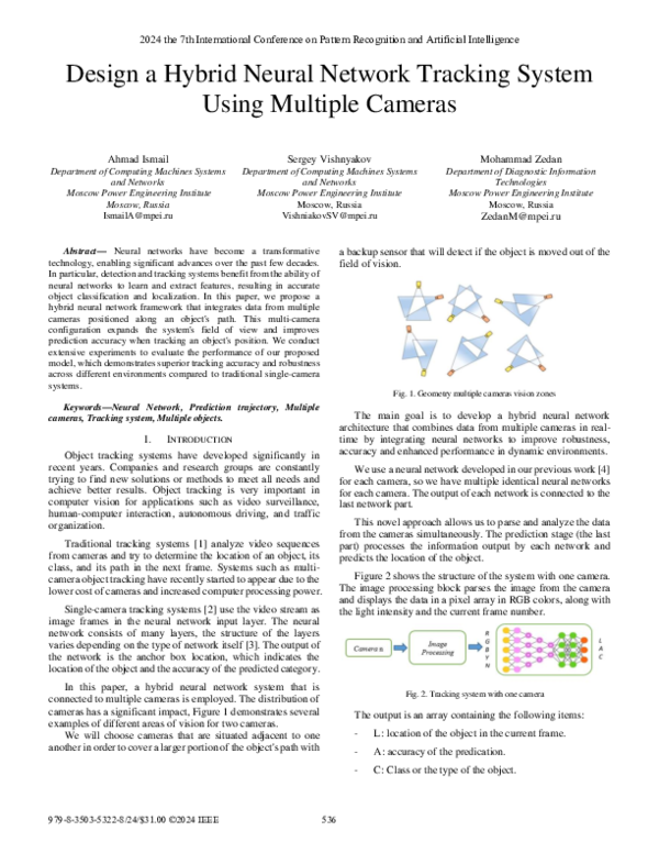 (PDF) Design a Hybrid Neural Network Tracking System Using Multiple Cameras
