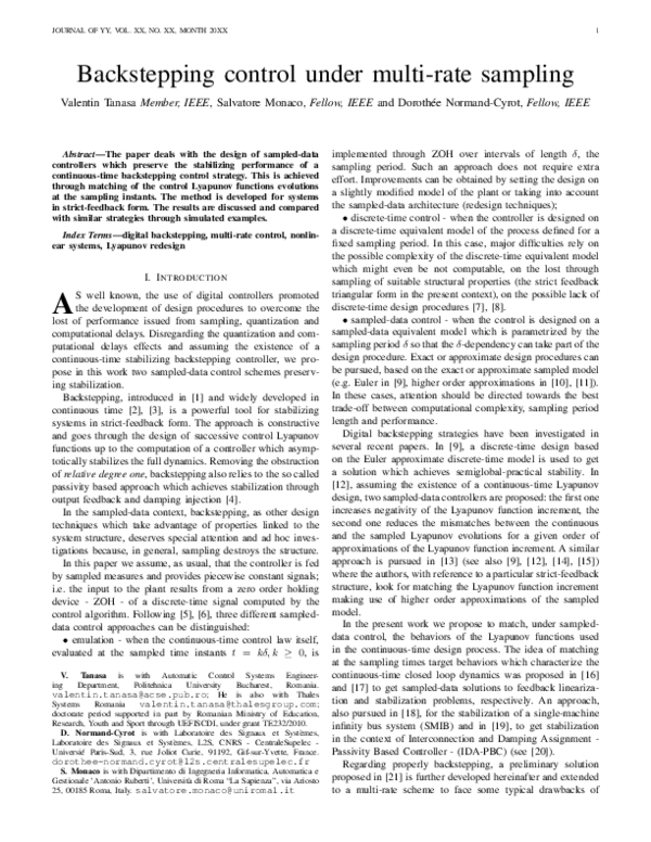 (PDF) Backstepping Control Under Multi-Rate Sampling