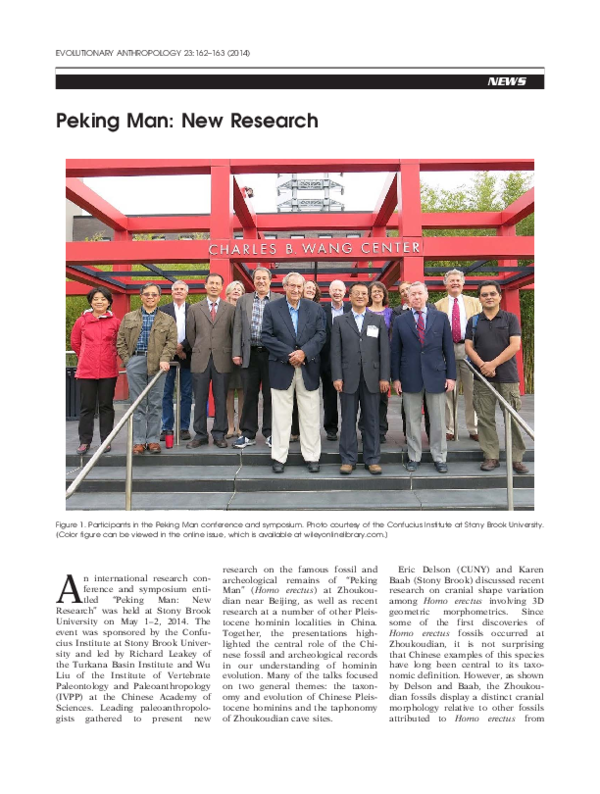 (PDF) Peking man: New research