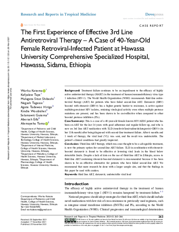 (PDF) The First Experience of Effective 3rd Line Antiretroviral Therapy ...
