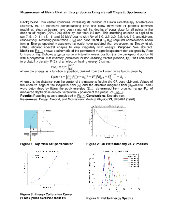 (PDF) SU-D-BRCD-06: Measurement of Elekta Electron Energy Spectra Using ...