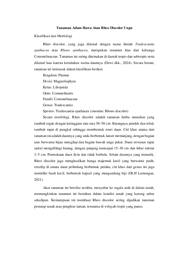(PDF) Klasifikasi dan Morfologi Rheo discolor