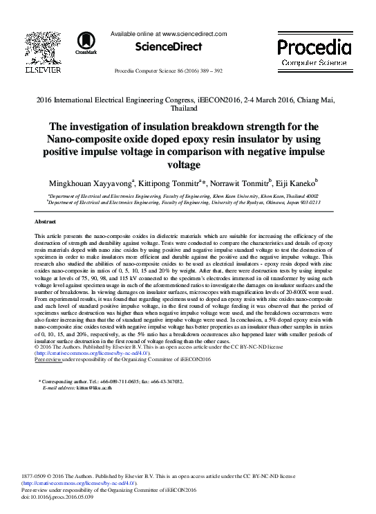 (PDF) The Investigation of Insulation Breakdown Strength for the Nano ...