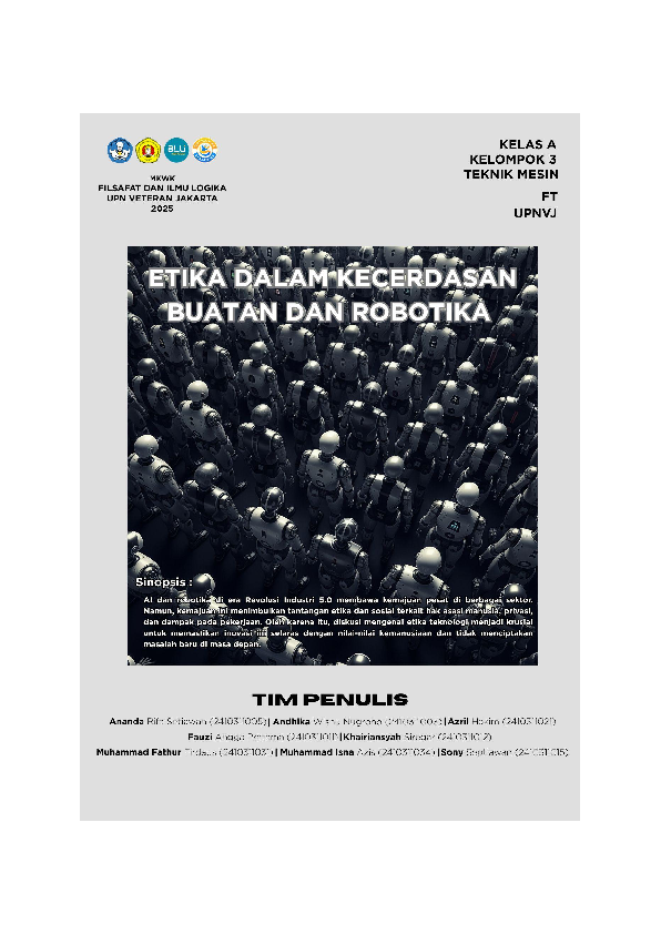 (PDF) Etika dalam Kecerdasan Buatan dan Robotika
