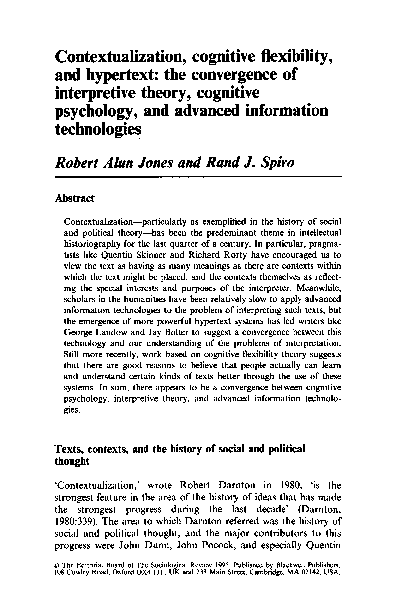 (PDF) Contextualization, cognitive flexibility, and hypertext: the ...