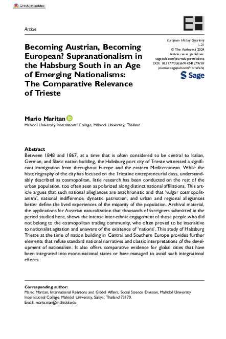 (PDF) Becoming Austrian becoming European? Supranationalism in the ...