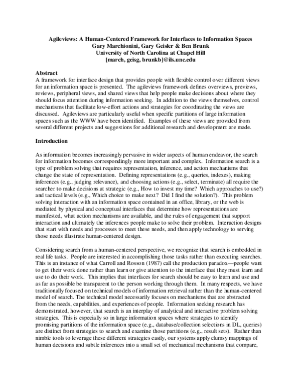 (PDF) Agileviews: A Human-Centered Framework for Interfaces to ...