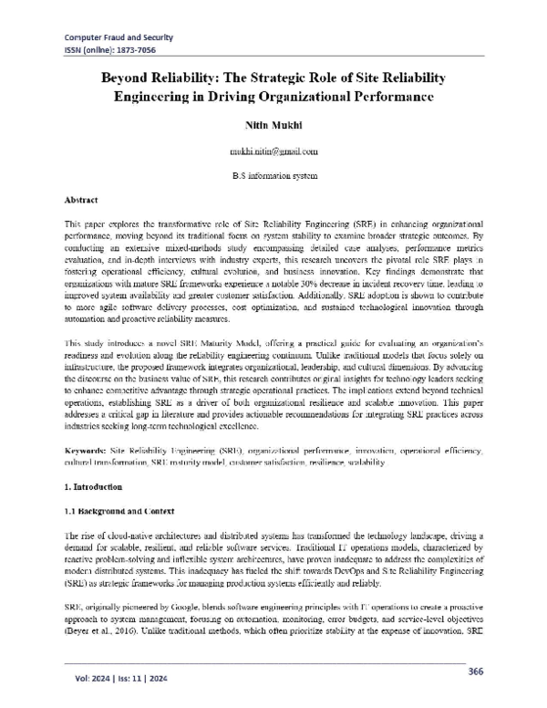 (PDF) Beyond Reliability: The Strategic Role of Site Reliability ...