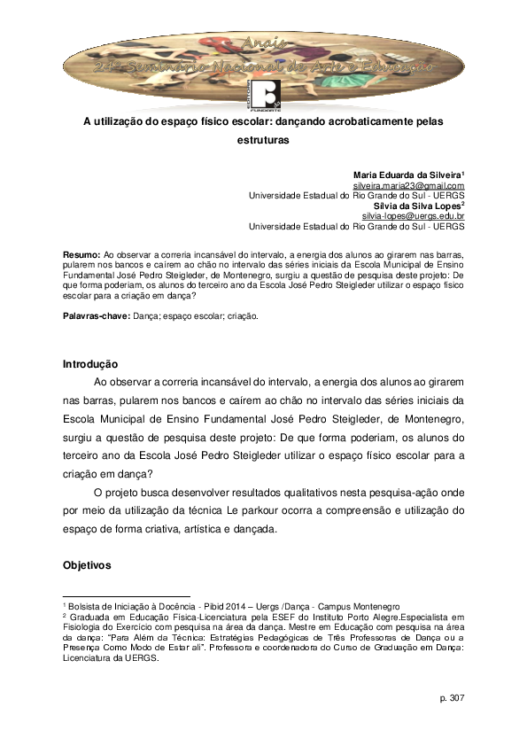 (PDF) A utilização do espaço físico escolar: dançando acrobaticamente ...
