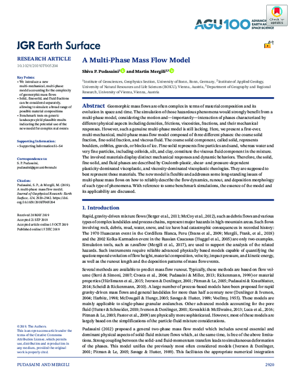 (PDF) A Multi‐Phase Mass Flow Model