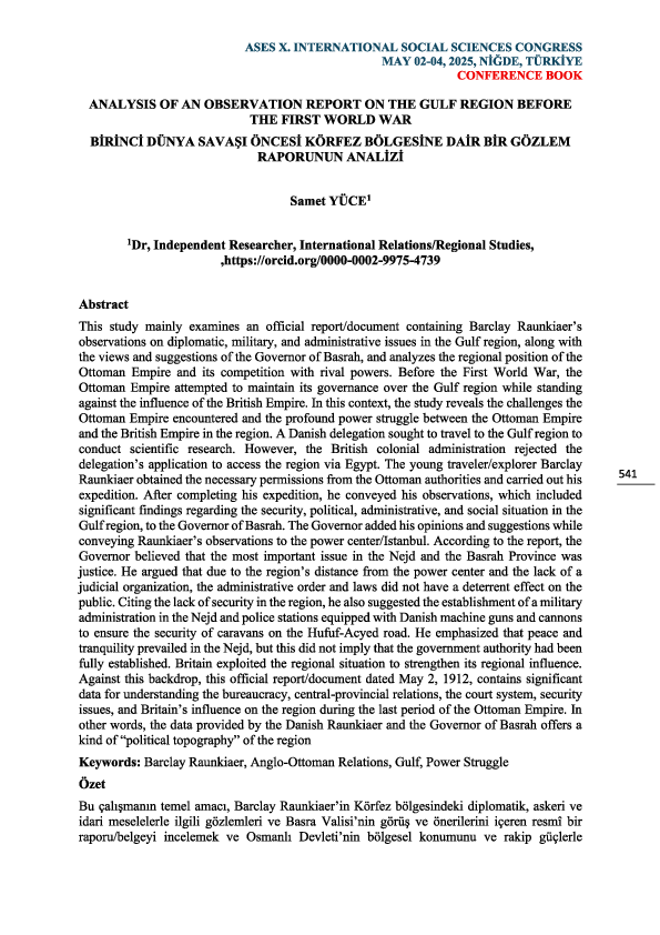 (PDF) ANALYSIS OF AN OBSERVATION REPORT ON THE GULF REGION BEFORE THE ...
