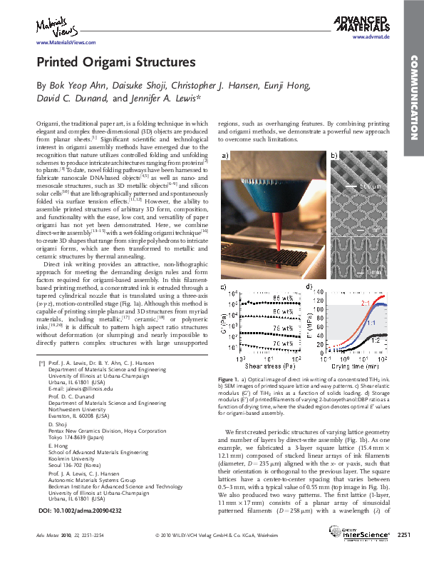 (PDF) Printed Origami Structures
