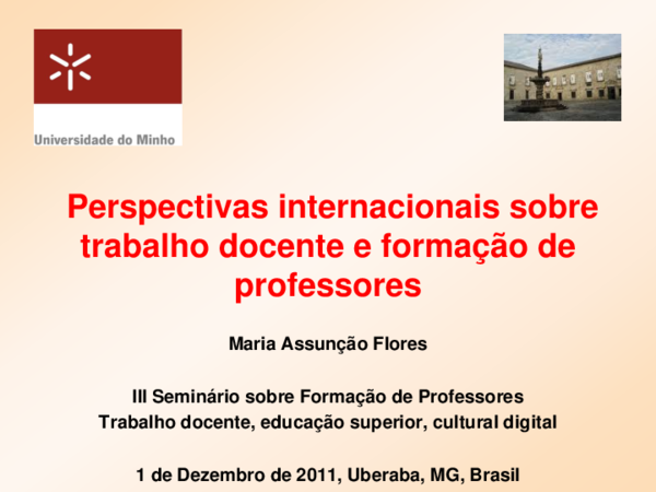 (PDF) Perspectivas internacionais sobre trabalho docente e formação de ...