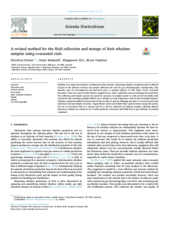 (PDF) A revised method for the field collection and storage of fruit ...
