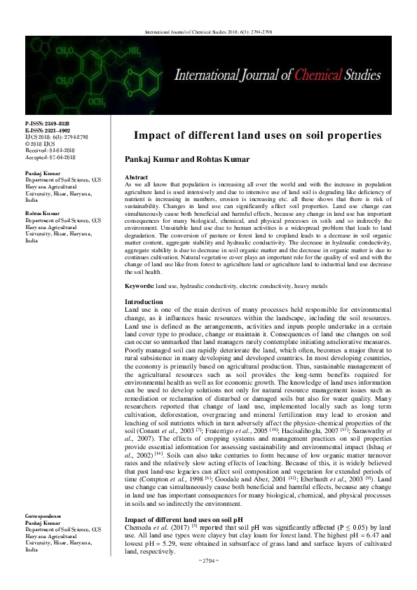 (PDF) Impact of different land uses on soil properties