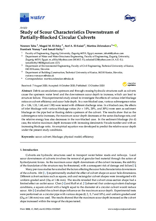 (PDF) Study of Scour Characteristics Downstream of Partially-Blocked ...