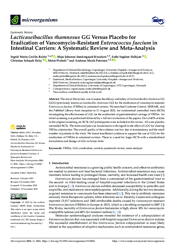 (PDF) Lacticaseibacillus rhamnosus GG Versus Placebo for Eradication of ...