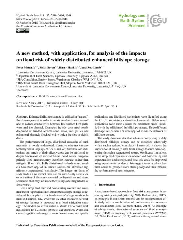 (PDF) A new method, with application, for analysis of the impacts on ...