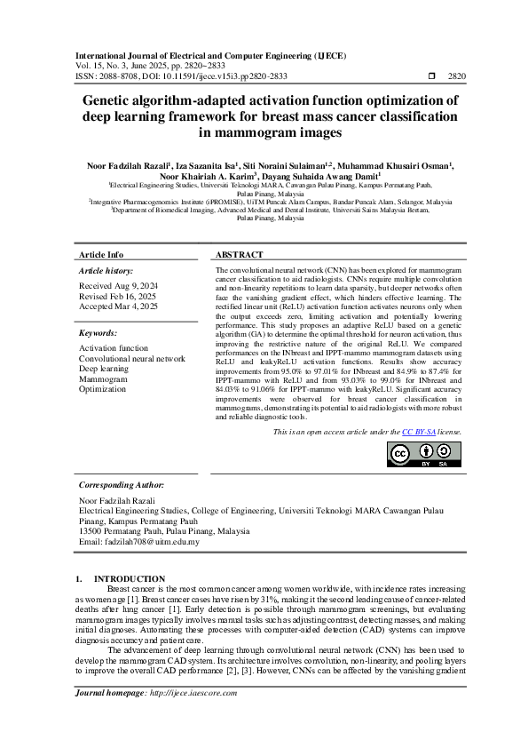 (PDF) Genetic algorithm-adapted activation function optimization of deep learning framework for ...