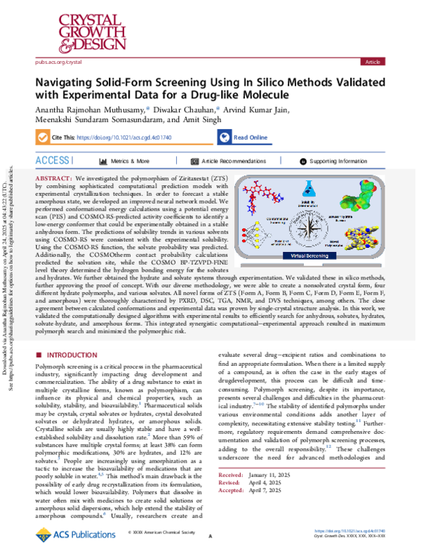 (PDF) Navigating Solid-Form Screening Using In Silico Methods Validated ...