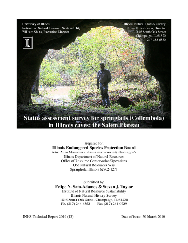 (PDF) Status assessment survey for springtails (Collembola) in Illinois ...
