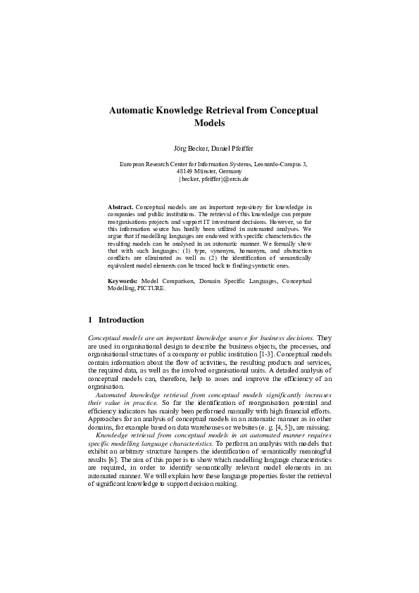 (PDF) Automatic Knowledge Retrieval from Conceptual Models