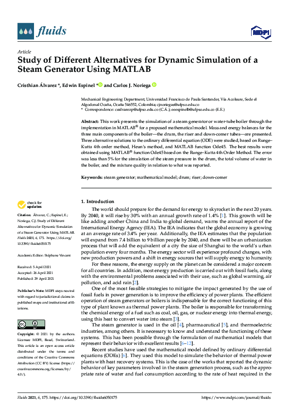 (PDF) Study of Different Alternatives for Dynamic Simulation of a Steam ...