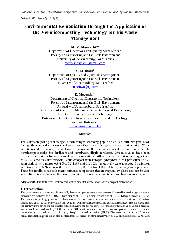(PDF) Environmental remediation through the application of the ...