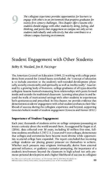 (PDF) Student Engagement with Other Students