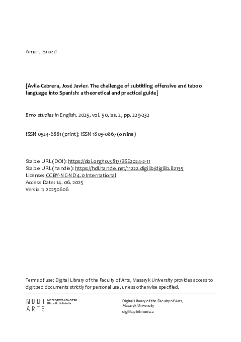 (PDF) The Challenge of Subtitling Offensive and Taboo Language into Spanish: A Theoretical and ...