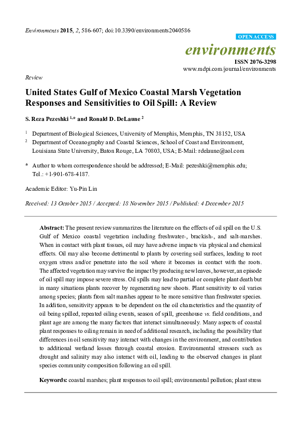 (PDF) United States Gulf of Mexico Coastal Marsh Vegetation Responses ...