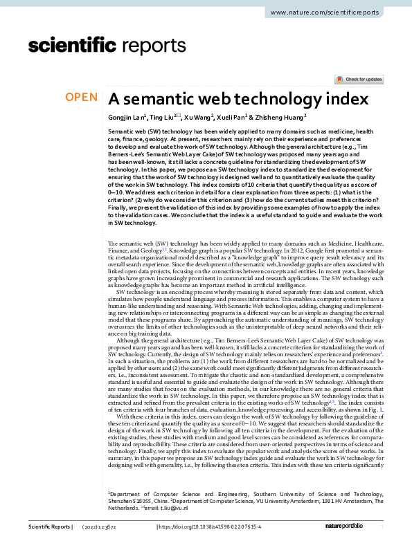 (PDF) A semantic web technology index