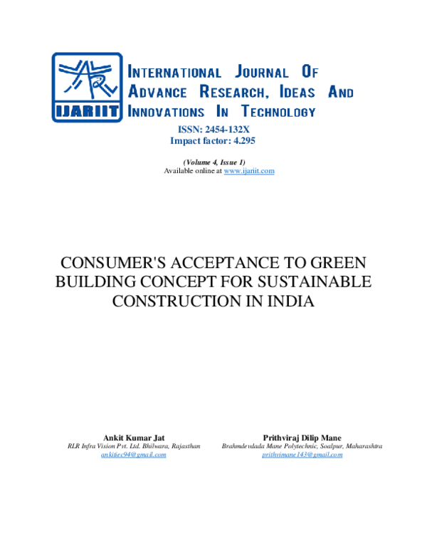 (PDF) Consumer’s Acceptance to Green Building Concept for Sustainable ...