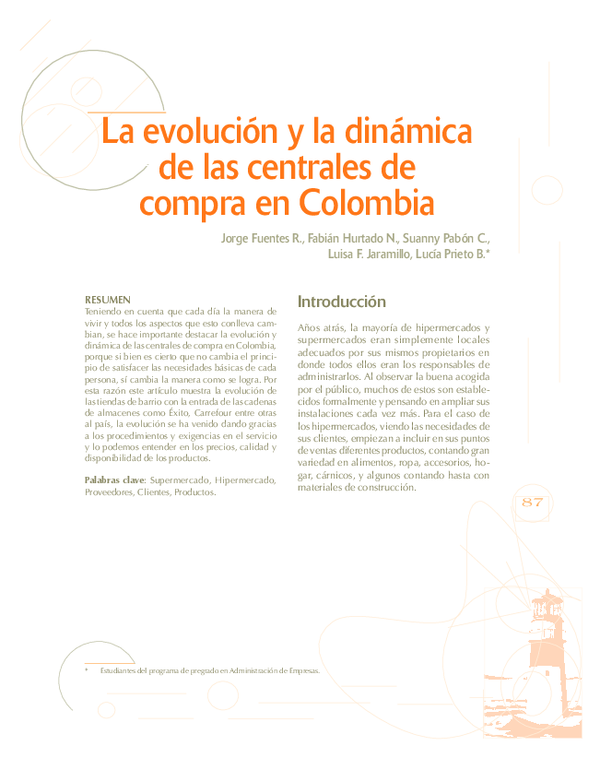 (PDF) La evolución y la dinámica de las centrales de compra en Colombia