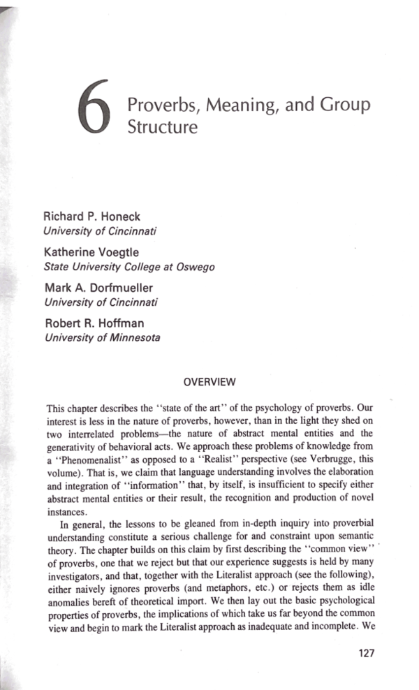 (PDF) Proverbs, Meaning, and Group Structure