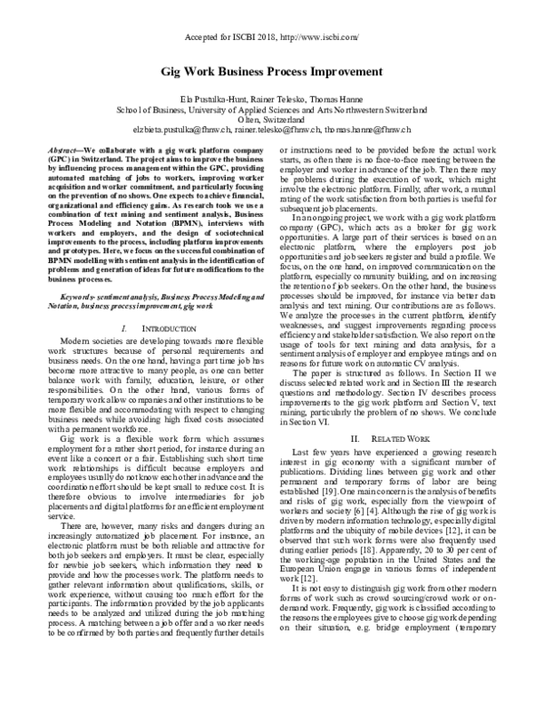 (PDF) Gig Work Business Process Improvement