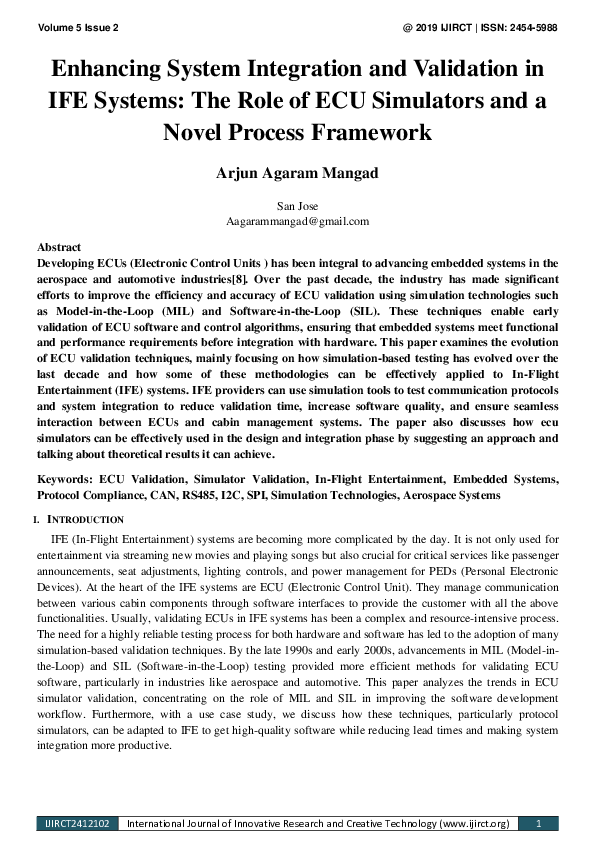 (PDF) Enhancing System Integration and Validation in IFE Systems: The ...