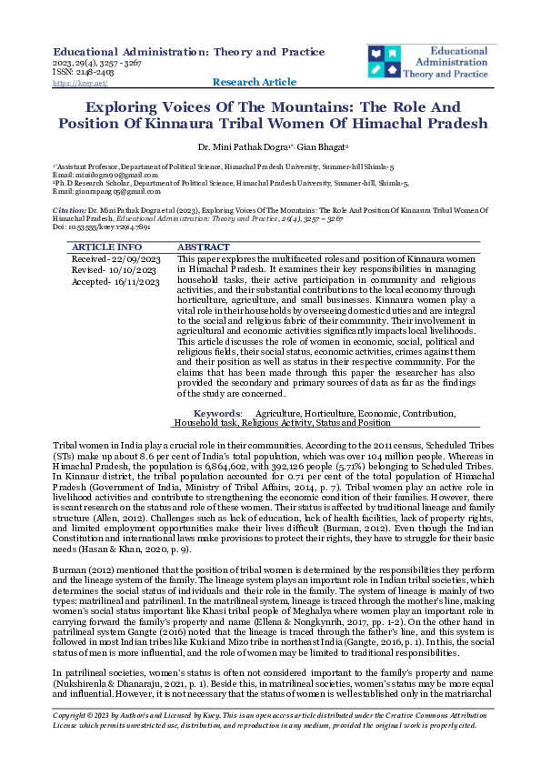 (PDF) Exploring Voices Of The Mountains: The Role And Position Of ...