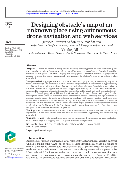 (PDF) Designing obstacle's map of an unknown place using autonomous drone navigation and web ...