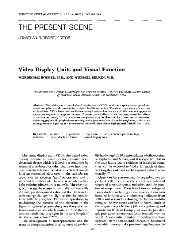 (PDF) Video display units and visual function